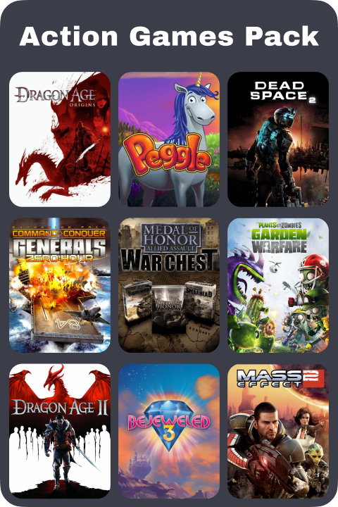 Купить ключ Action Games Pack Origin Весь мир